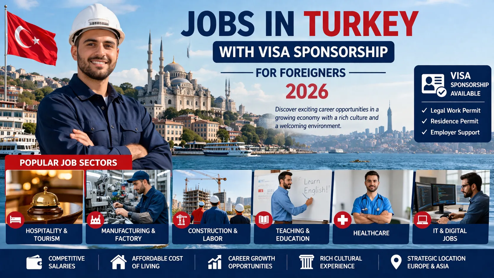 Jobs in Turkey with Visa Sponsorship for Foreigners 2026