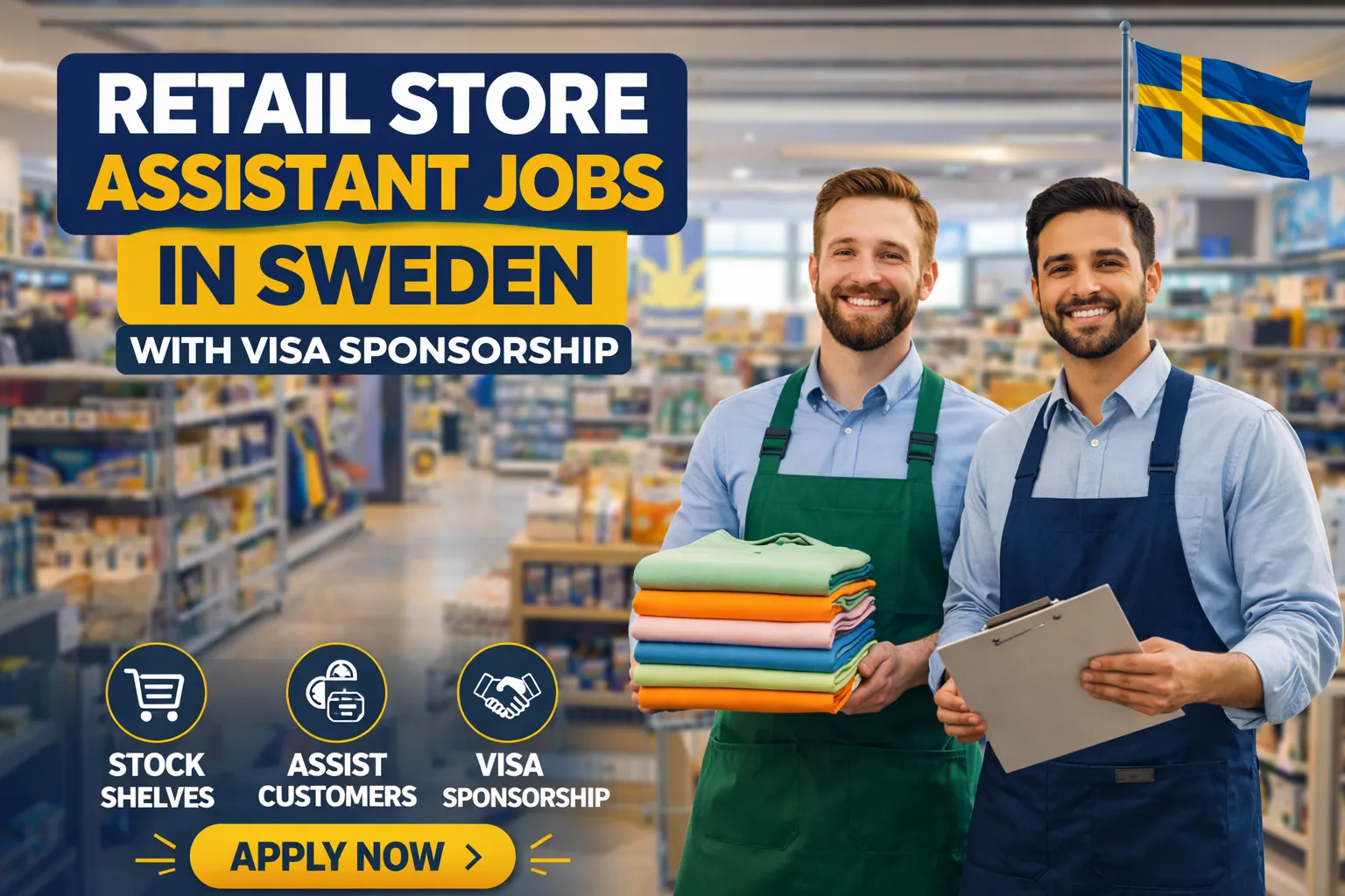 Retail Store Assistant Jobs in Sweden with Visa Sponsorship 2026