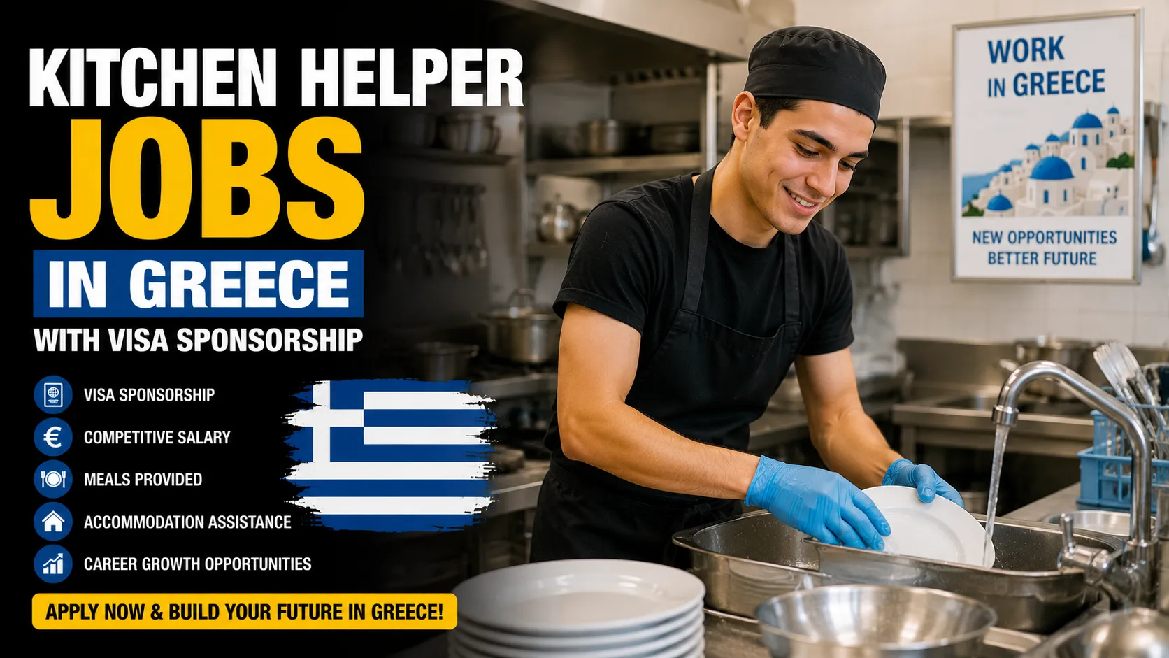 Kitchen Helper Jobs in Greece with Visa Sponsorship 2026